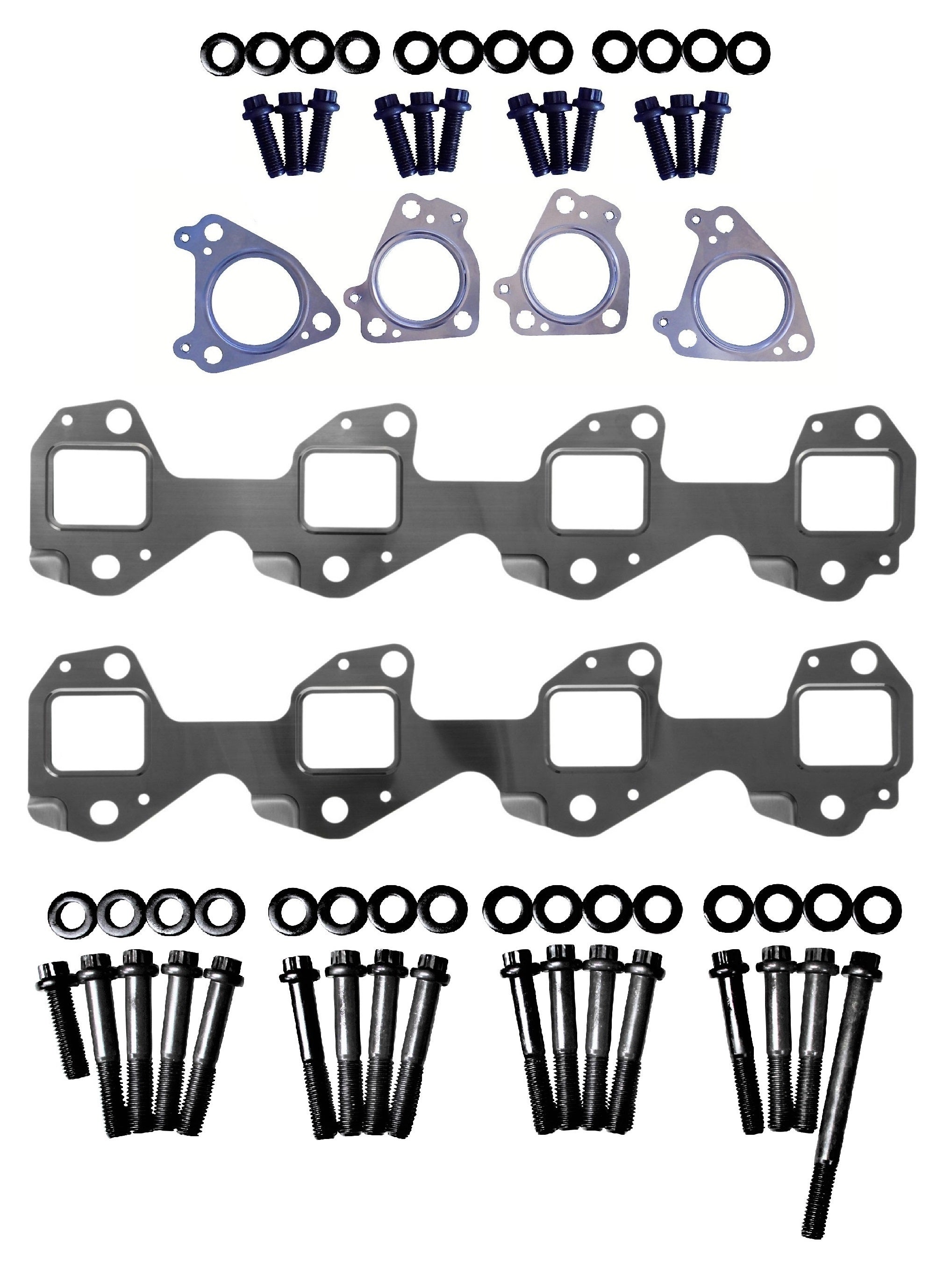 Exhaust Manifold Up Pipe Gasket & Bolt Set for 6.6l Duramax Chevy GMC ...