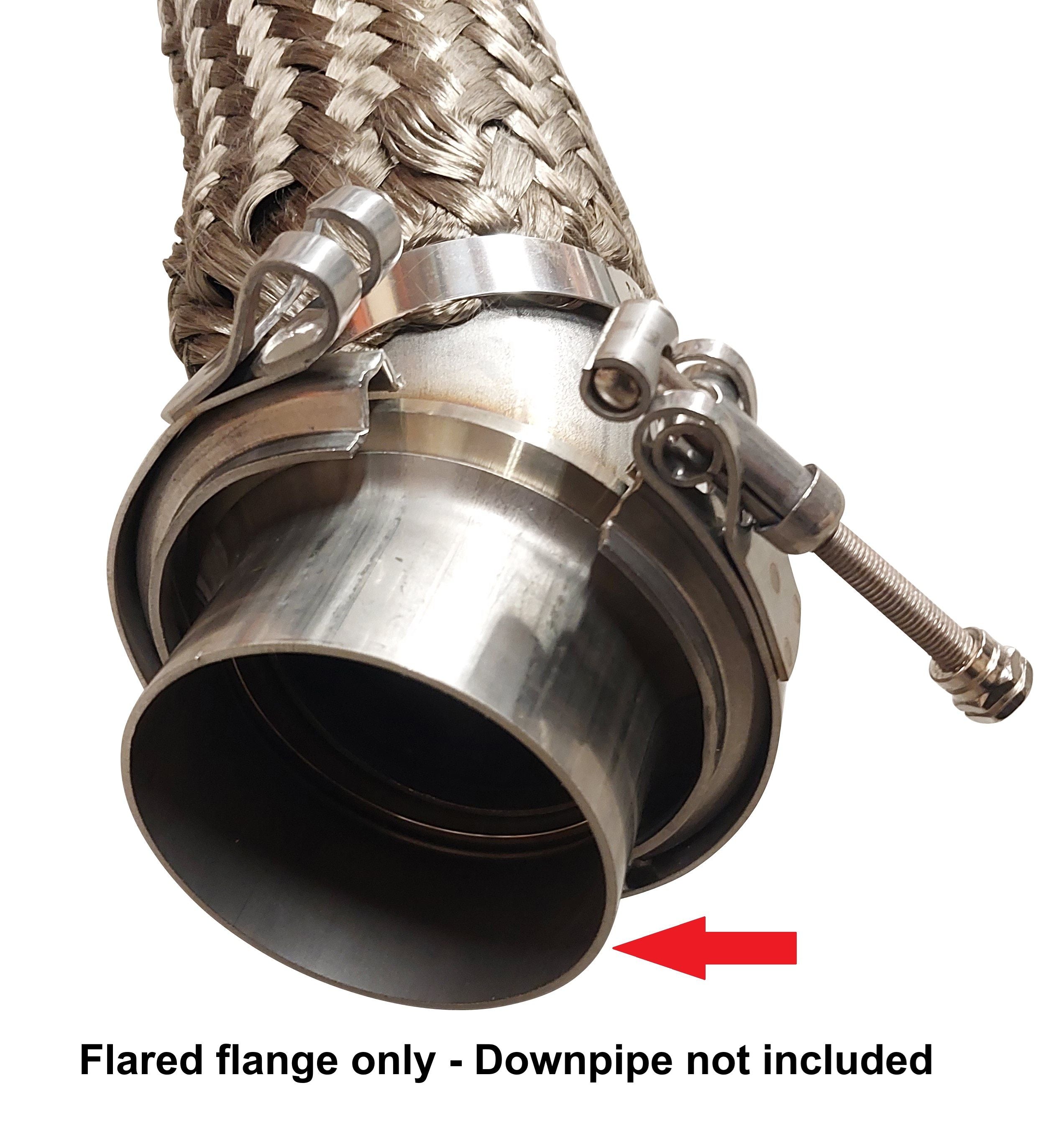 Lower Downpipe Exhaust Side V-band Flare Flange for 6.6l 2001-2015 Dur ...